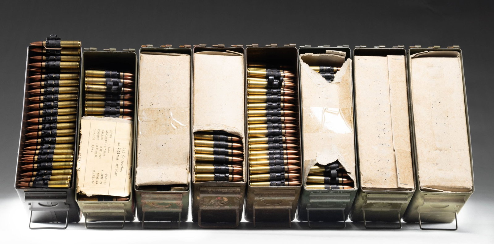 1,800 Rds. Of Linked M2 Ball Ammo In 8 Ammo Cans. Auction