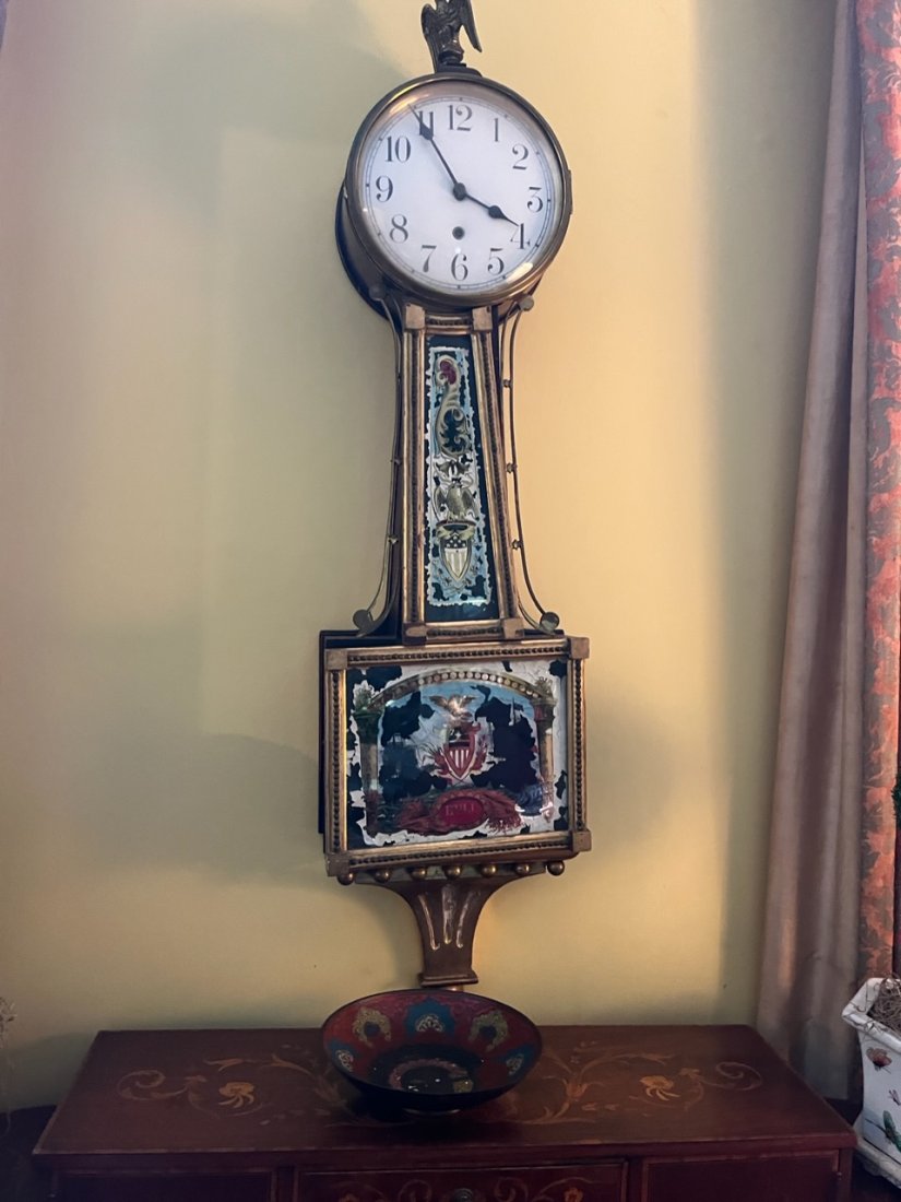Banjo Wall Clock Marked Hull