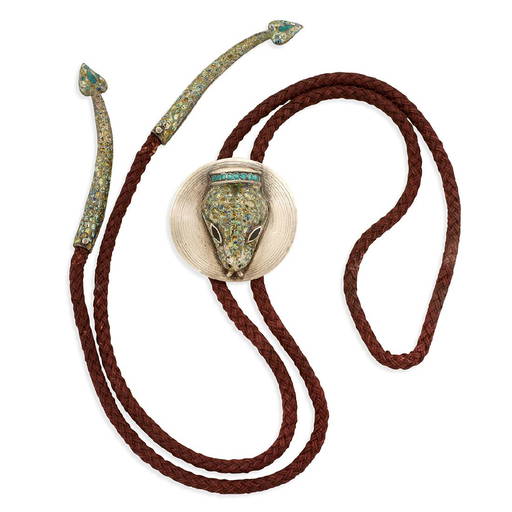 Margot De Taxco Enameled Snake Bolo Tie