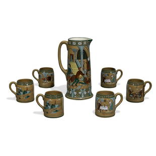 Buffalo Pottery Emerald Deldare Ware Pitchers