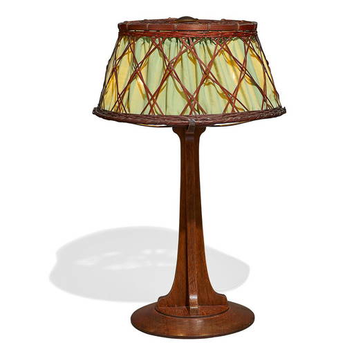 Gustav Stickley rare table lamp with reed shade - Dec 08, 2019 | Toomey ...