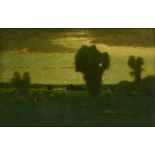 Attributed To George Inness, Spring Pastoral…