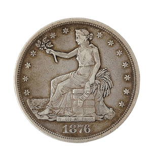 1872 $1 Seated Liberty Silver Dollar Coin