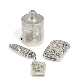 Four Shiebler Silver Match Safes, New York, New