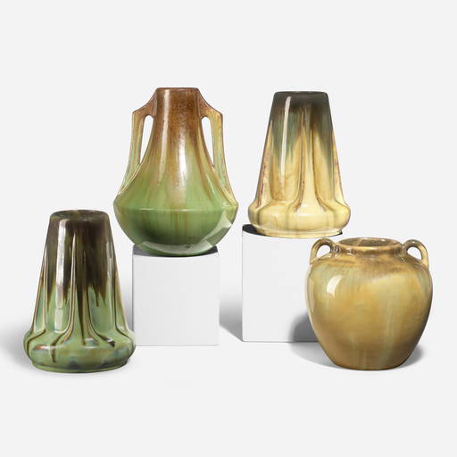 Fulper Pottery, Collection Of Four Vessels