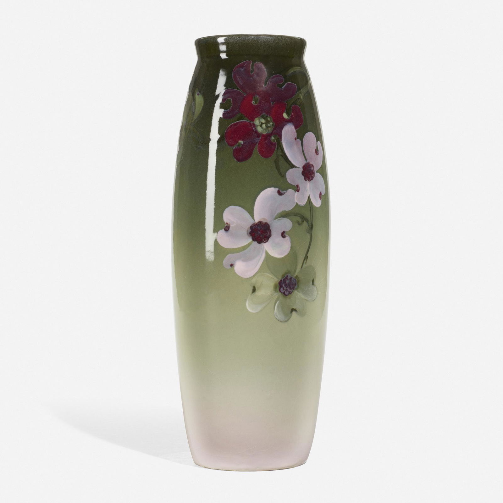 Weller Pottery, Eocean Vase With Dogwood Blossoms