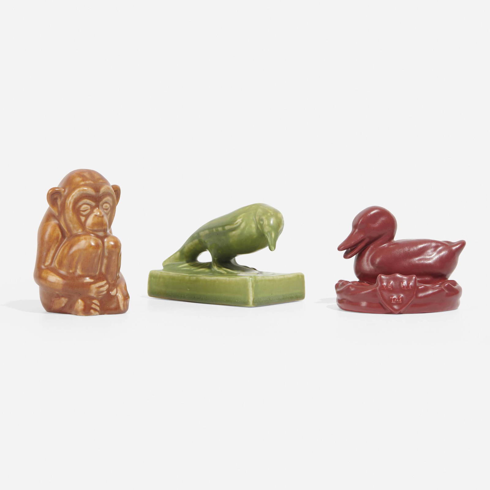 Rookwood Pottery, Three Production Paperweights Auction