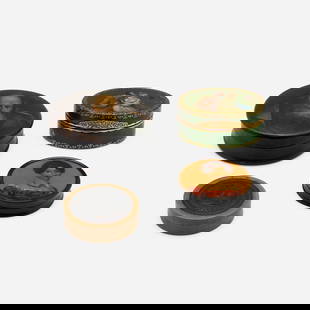 (3 Pc) 19th Cent. English Shoe Snuff Boxes Auction