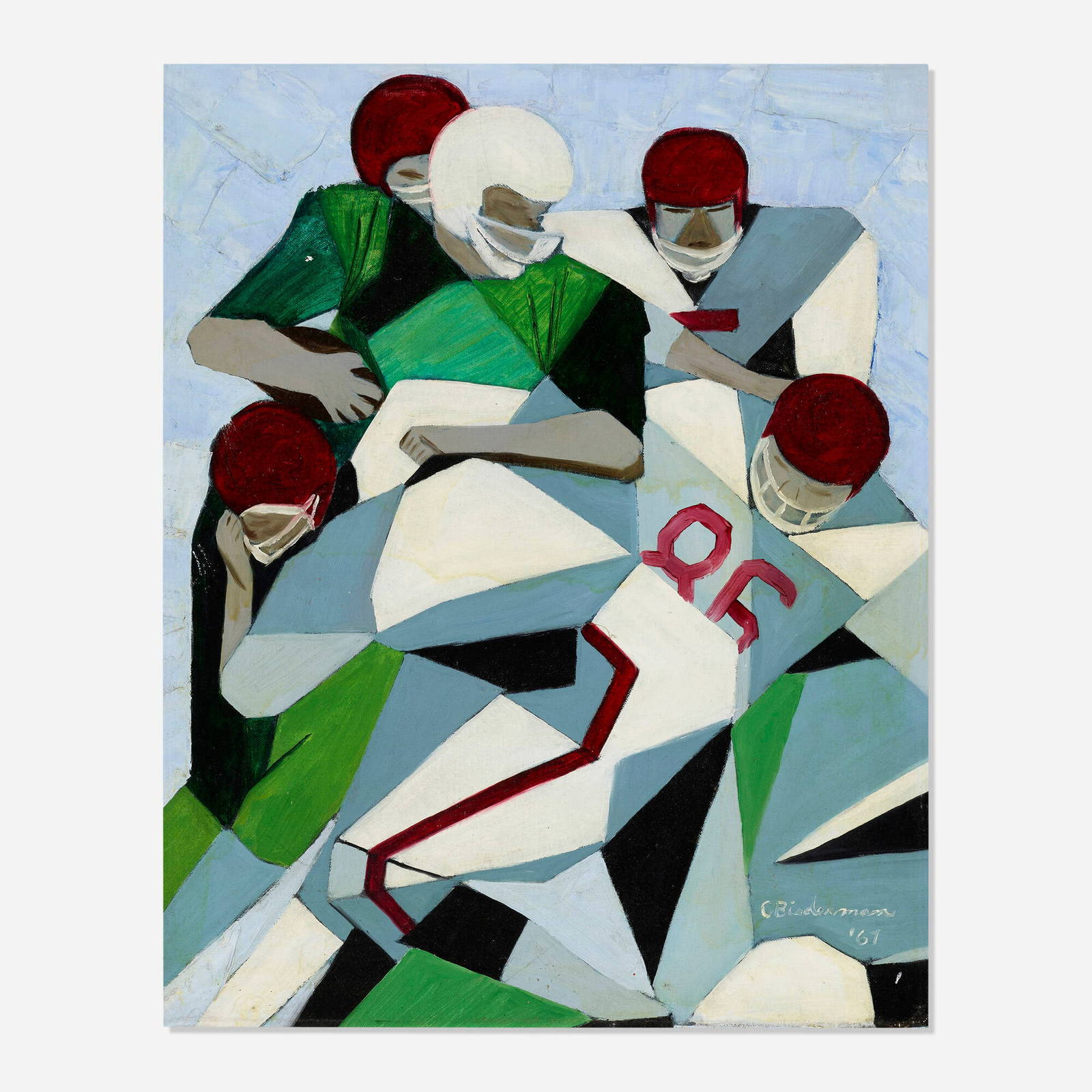Charles Biederman, Untitled (football Players) Auction