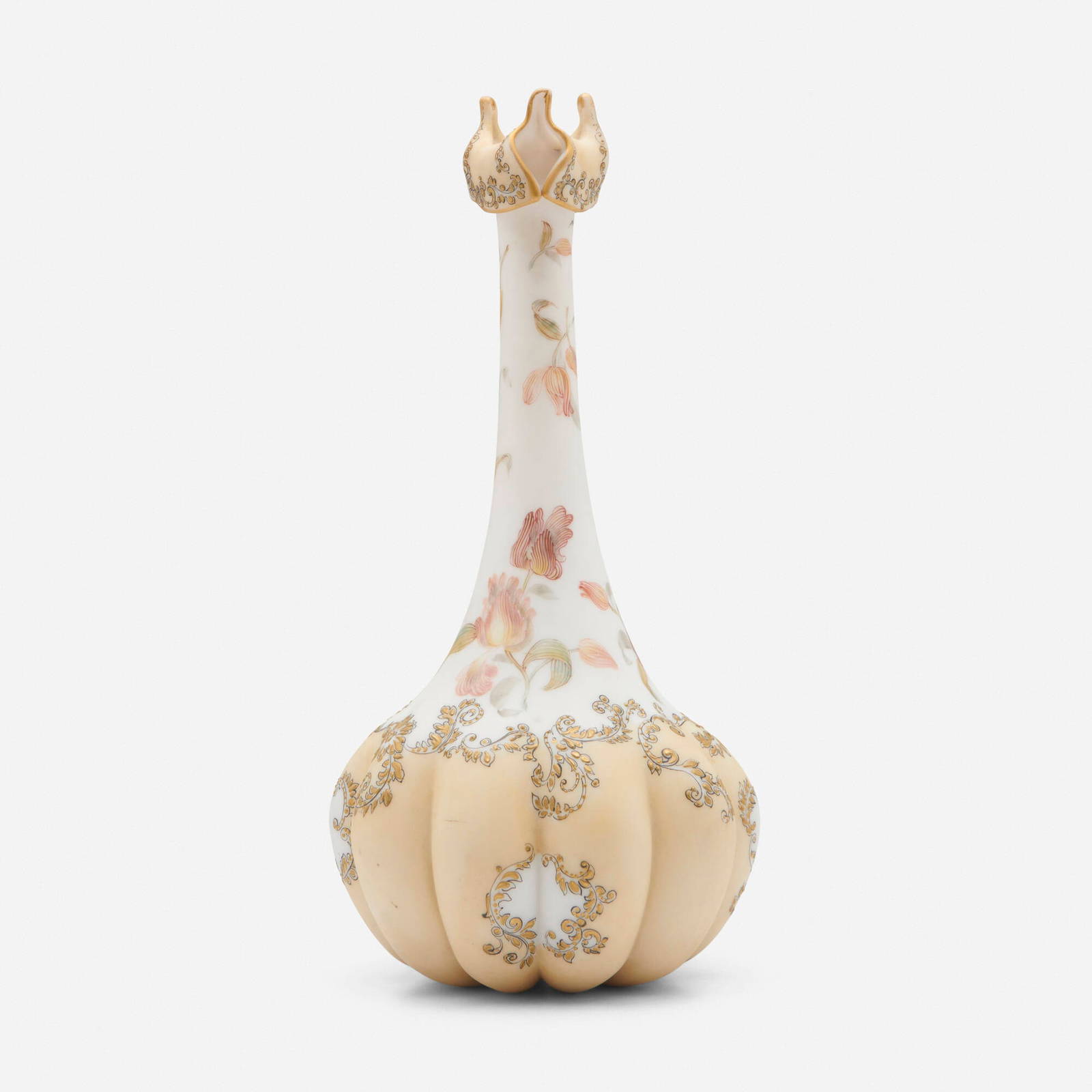 Mt. Washington Glass Company, Crown Milano Vase Auction