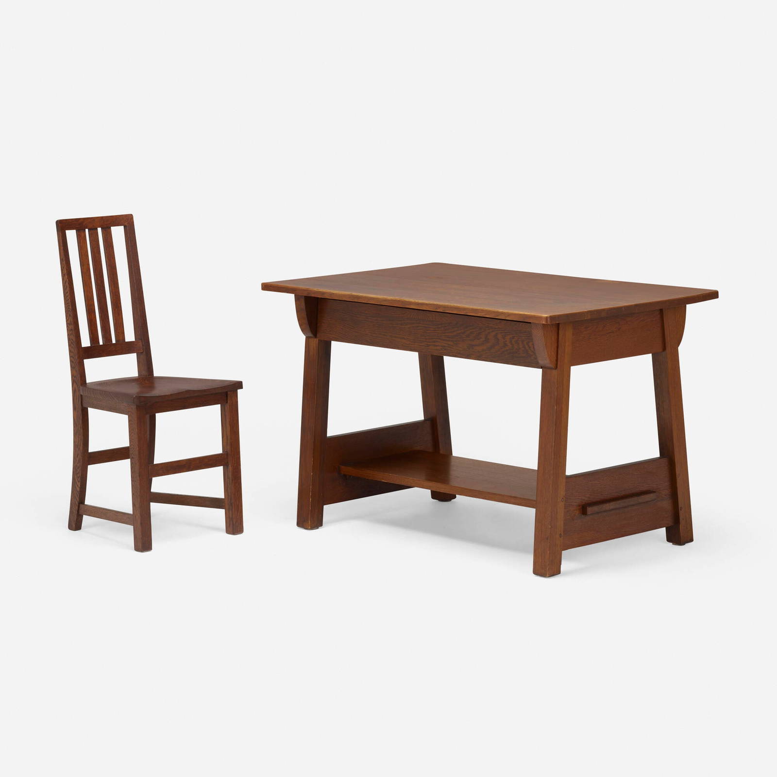 Limbert, Library Table, Model 165 With Arts & Crafts Chair Auction
