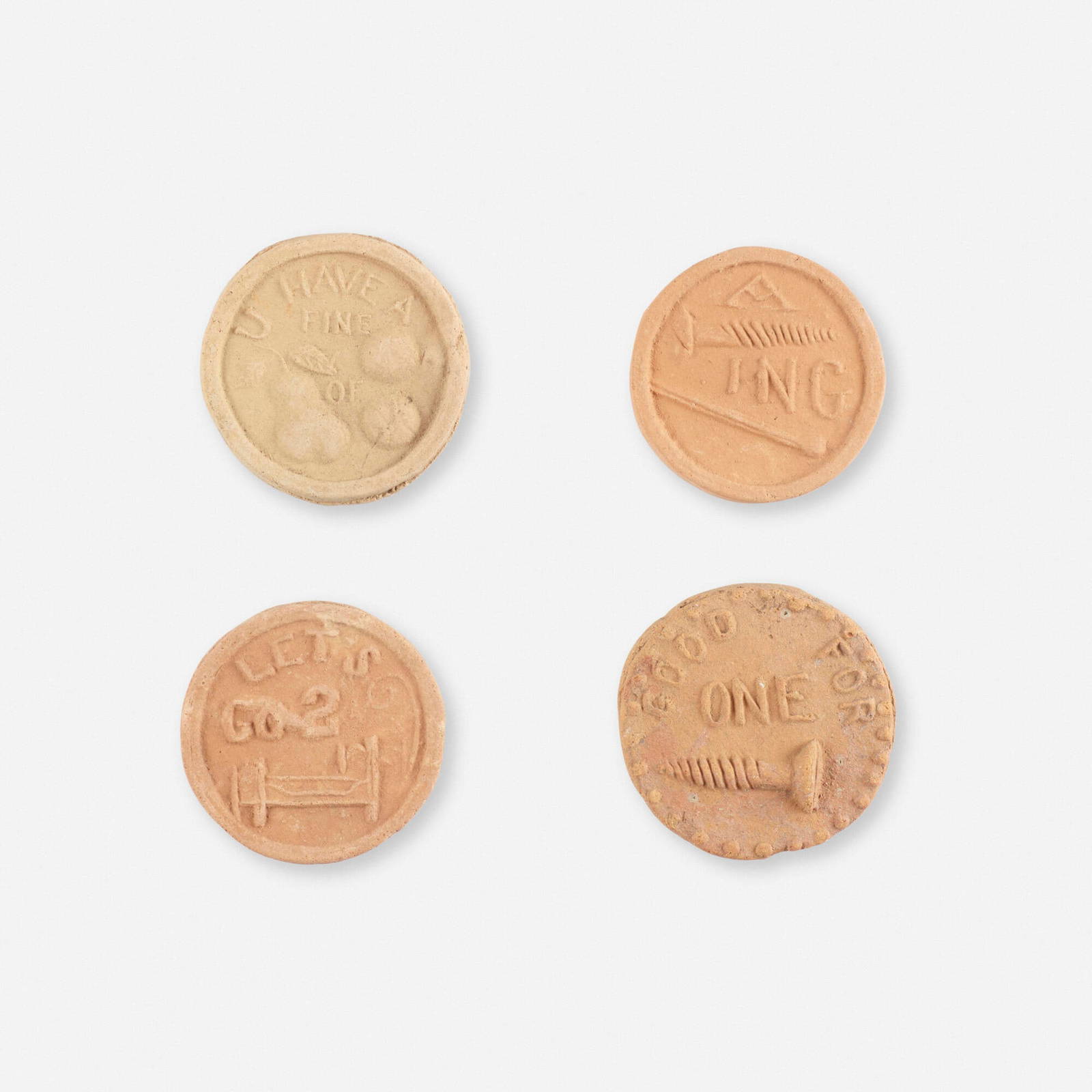 George E. Ohr, Collection Of Four Brothel Tokens Auction