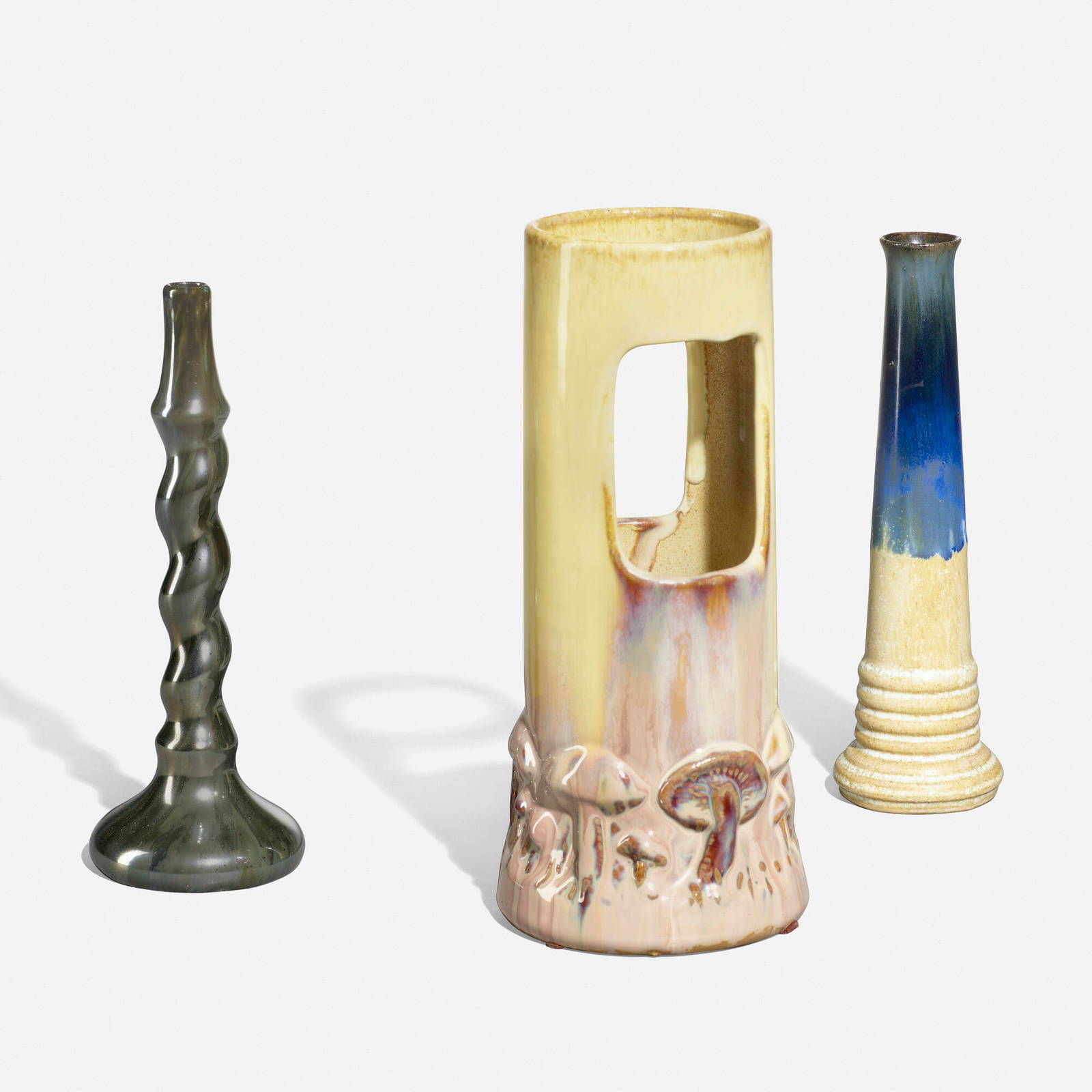 Fulper Pottery, Collection Of Three Vases Auction