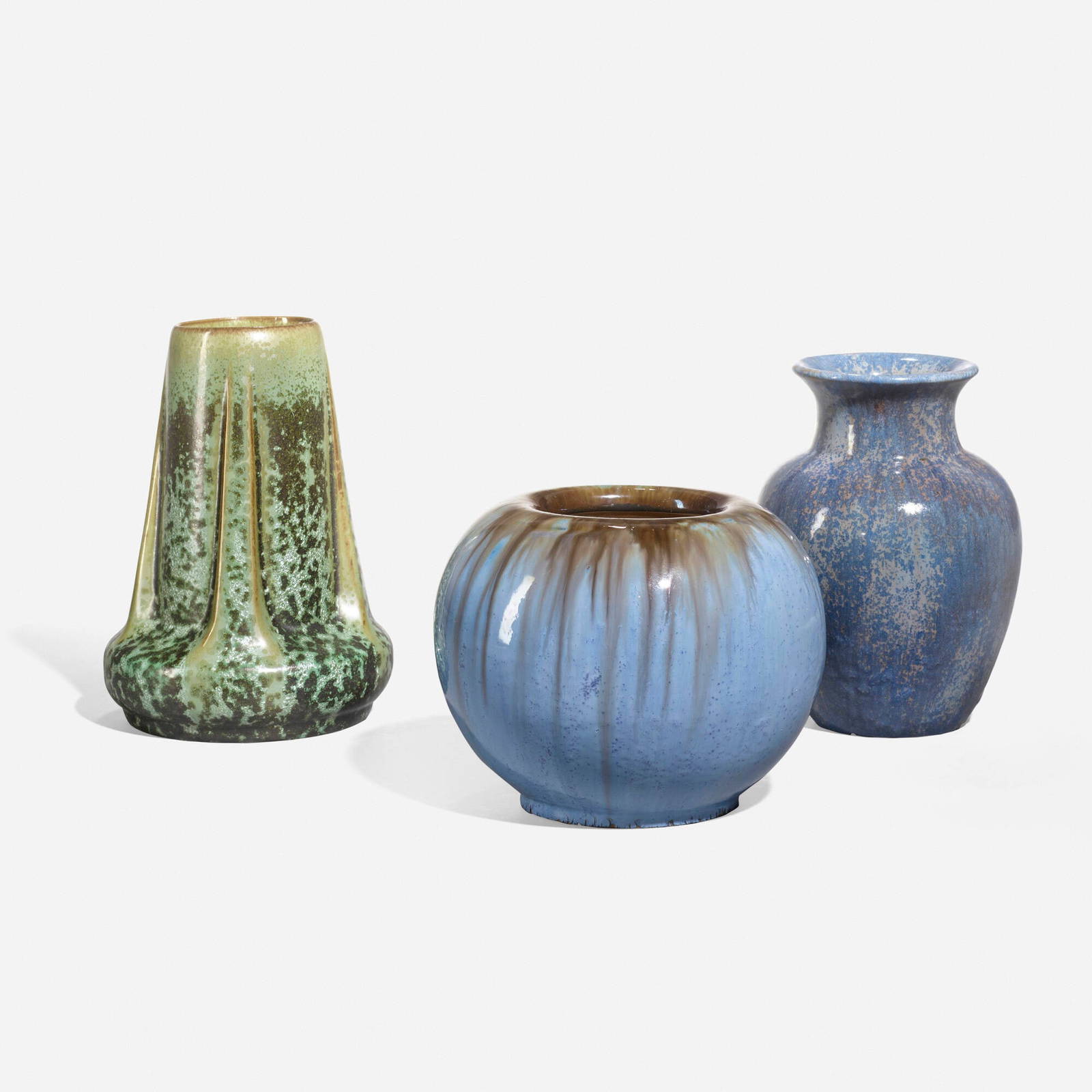 Fulper Pottery, Collection Of Three Vases Auction