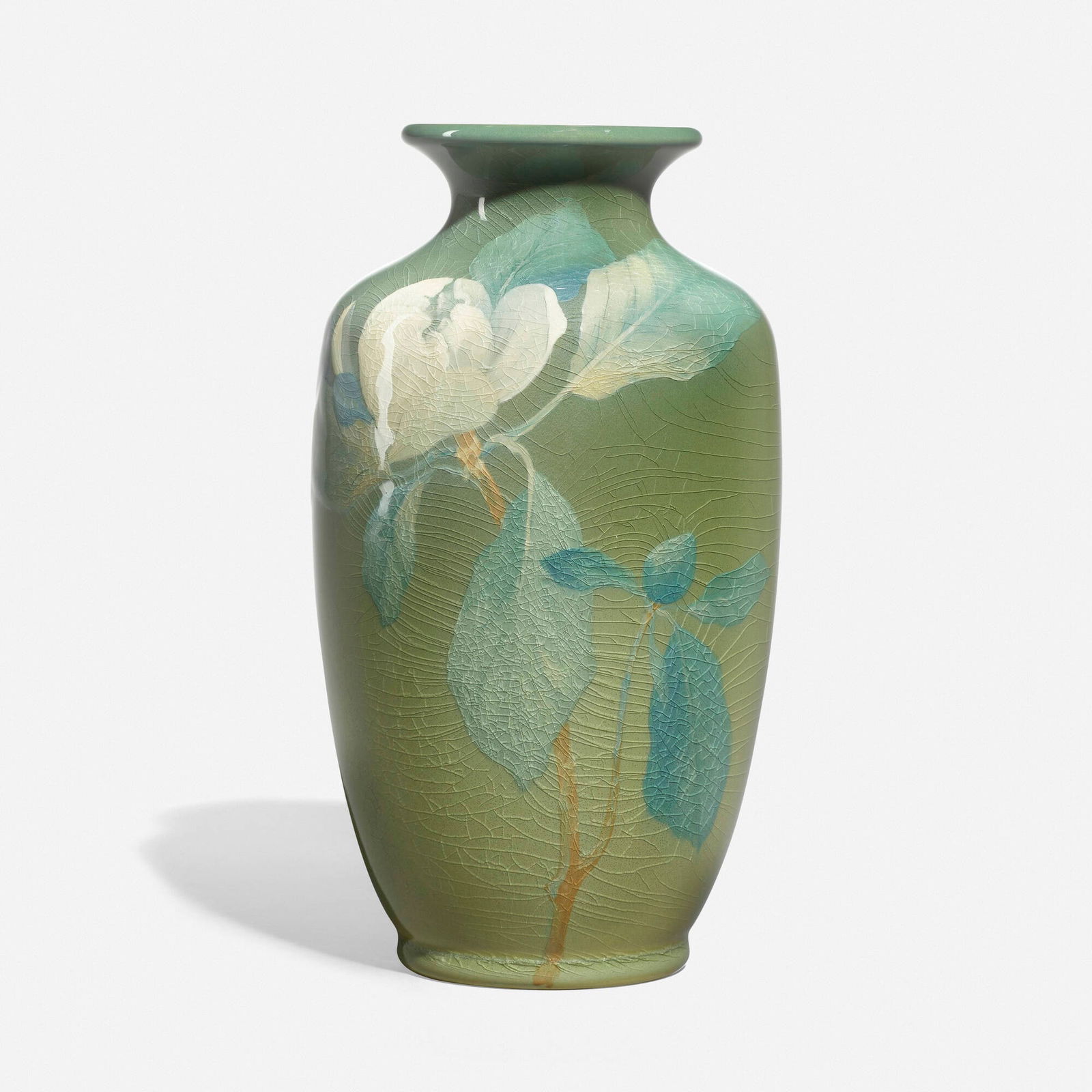 Fred Rothenbusch For Rookwood Pottery, Iris Glaze Vase With Magnolia ...