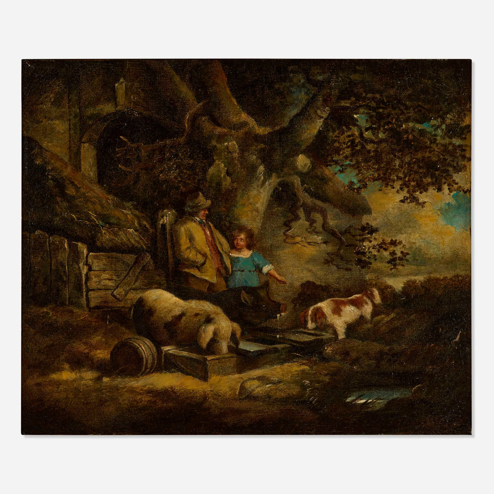 After George Morland, Barnyard Scene Auction