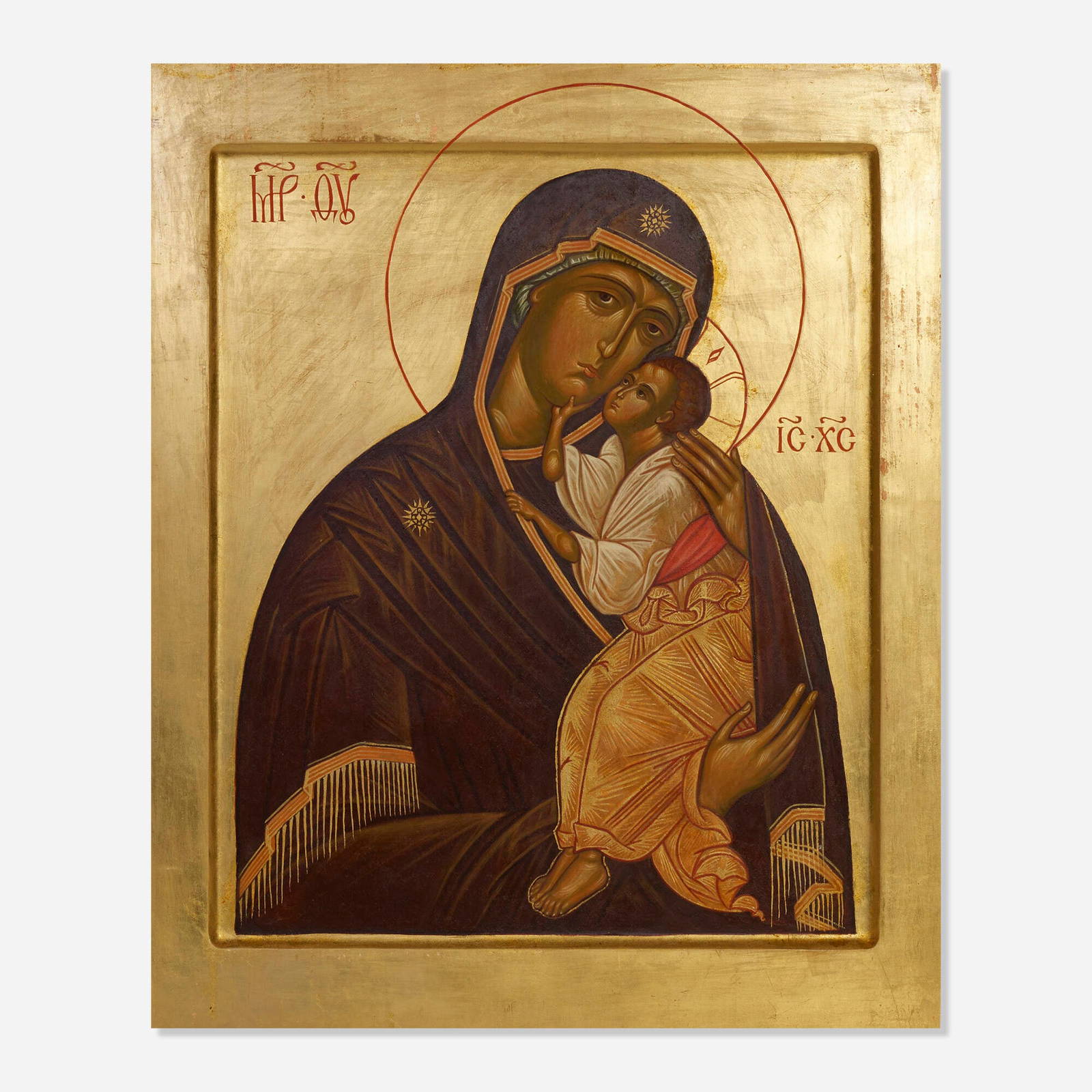 Byzantine Style, Icon Of The Virgin Eleousa Auction