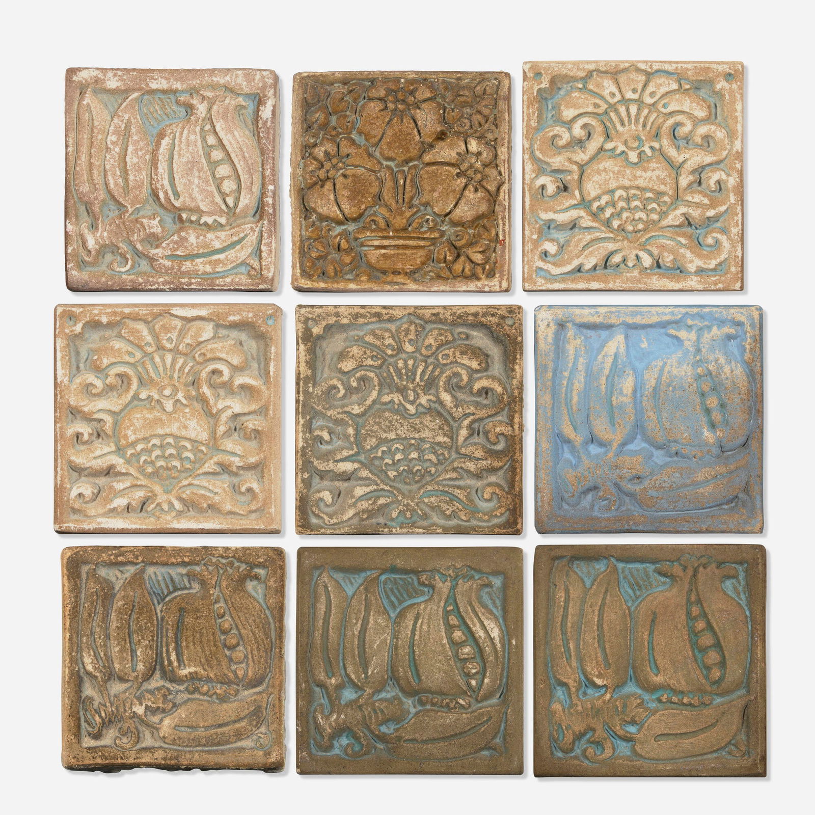 Ernest A. Batchelder, Collection Of Nine Tiles Auction
