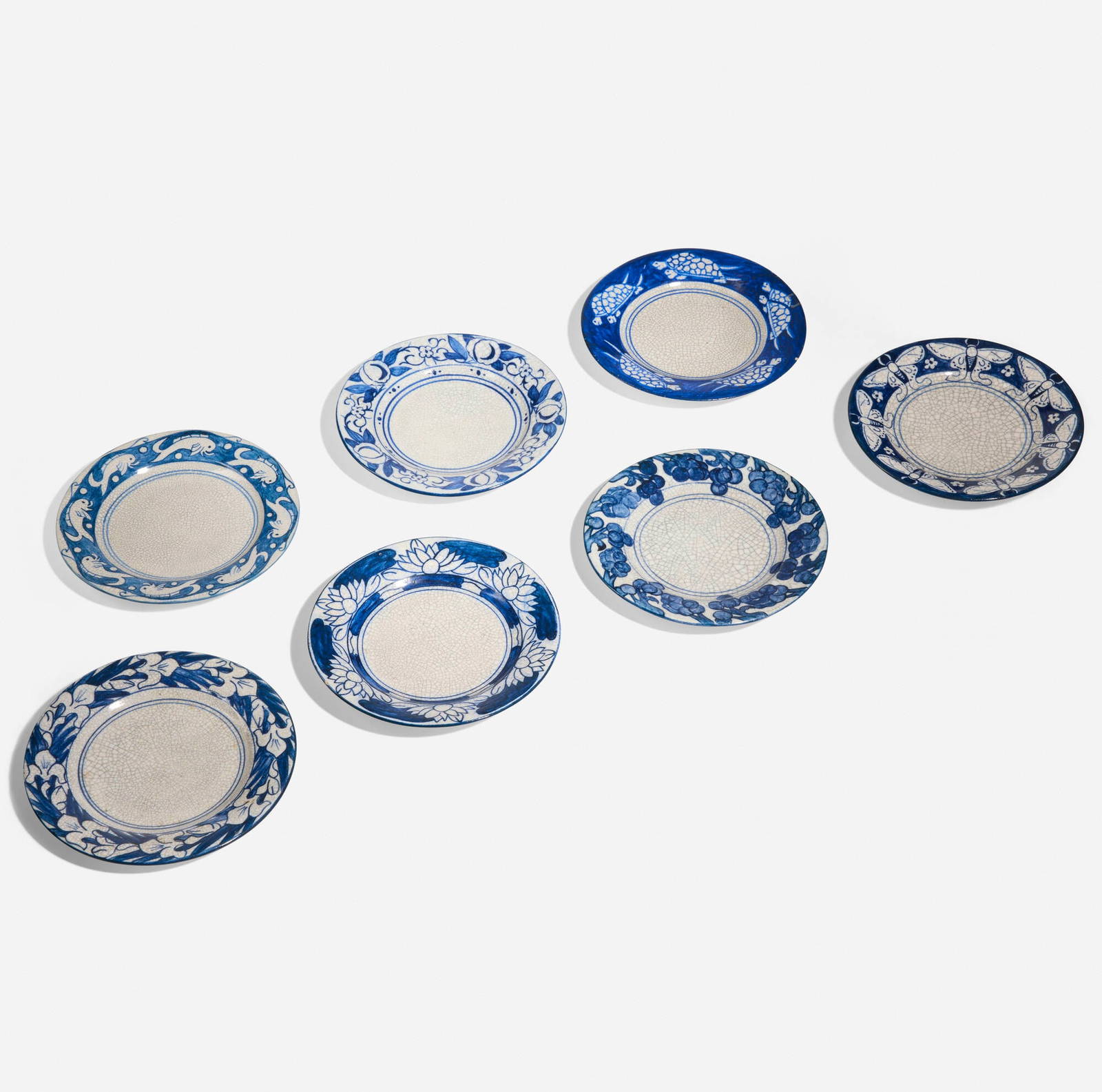 Dedham Pottery, Collection Of Seven Plates Auction