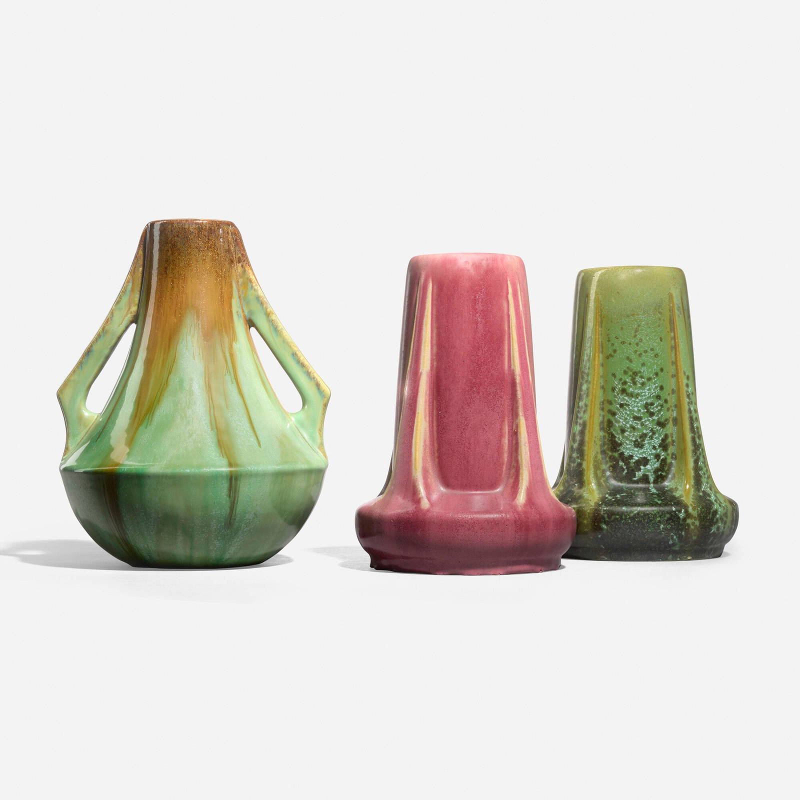 Fulper Pottery, Collection Of Three Vases Auction