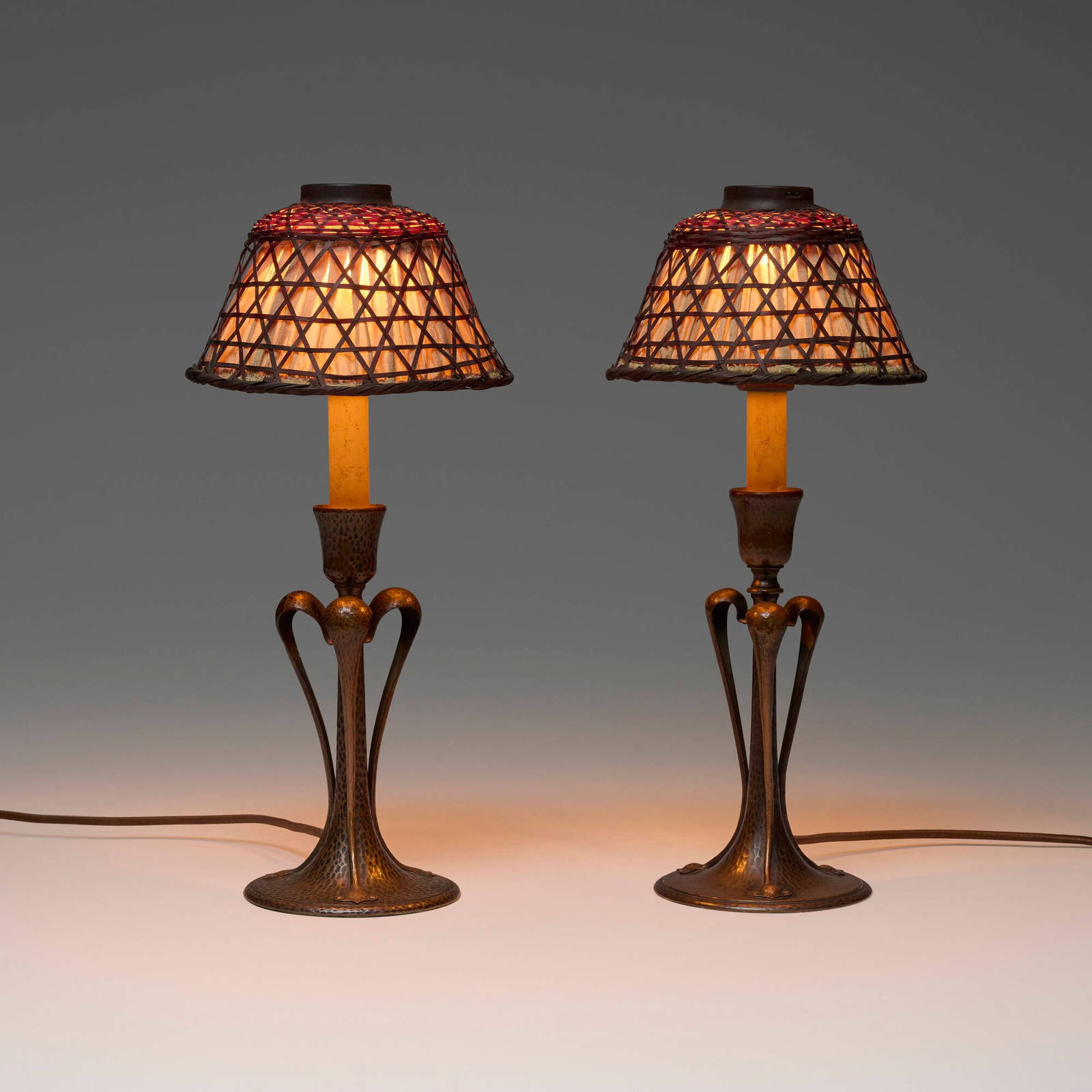 Gustav Stickley, Candle Lamps Model 233, Pair Auction