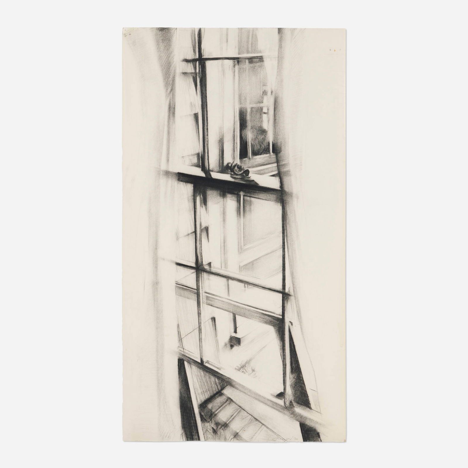 Michael Mazur, Building Corner Window View Auction