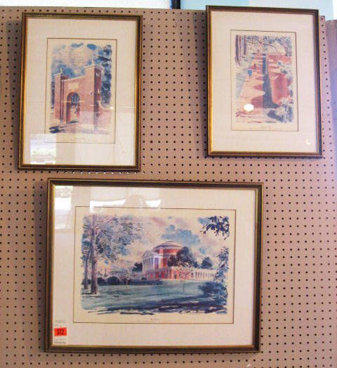 372: Three Ralph Avery UVa Prints:
