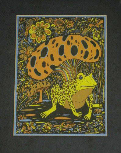 Frog Under Toadstool Serigraph