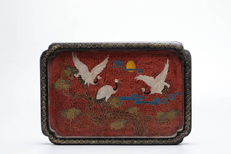 Gold Drawing Lacquerware Plate