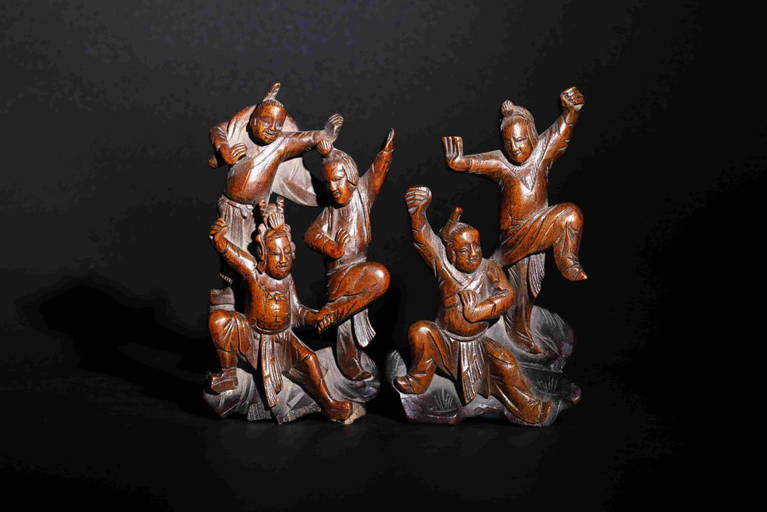 Pair Of Wood Carved People