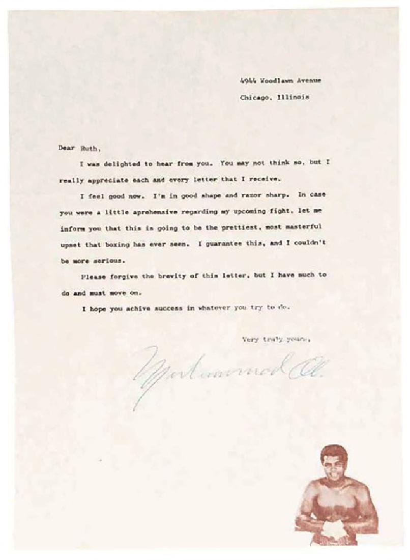 Muhammad Ali Rare Signed Typed Letter Awesome