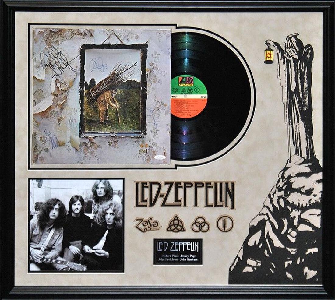 Led Zeppelin Autographed Album "Led Zeppelin IV" Framed