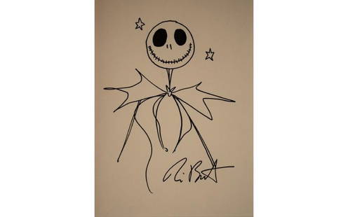Tim Burton Signed Sketch