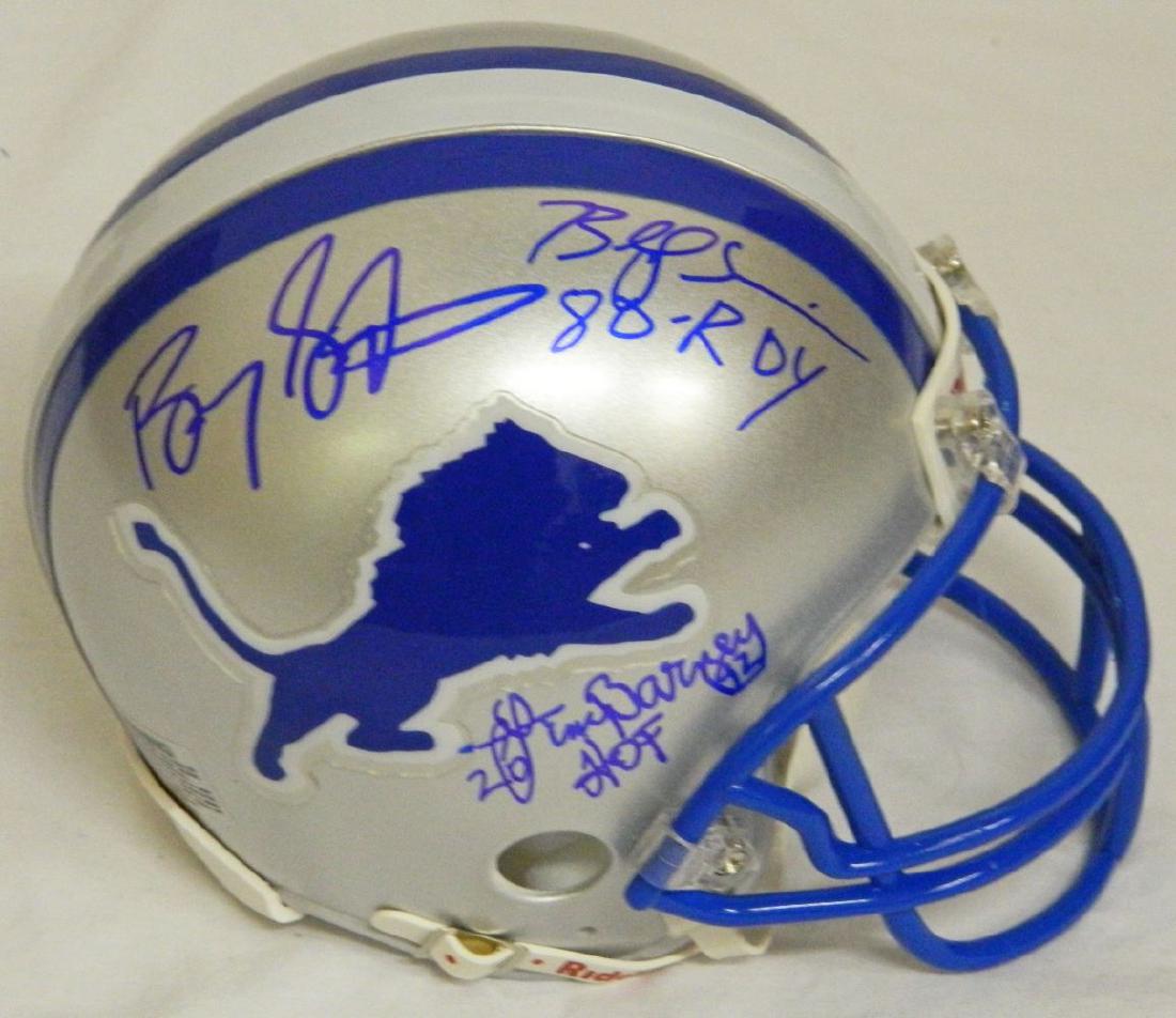 Barry Sanders, Lem Barney & Billy Sims Signed Lions