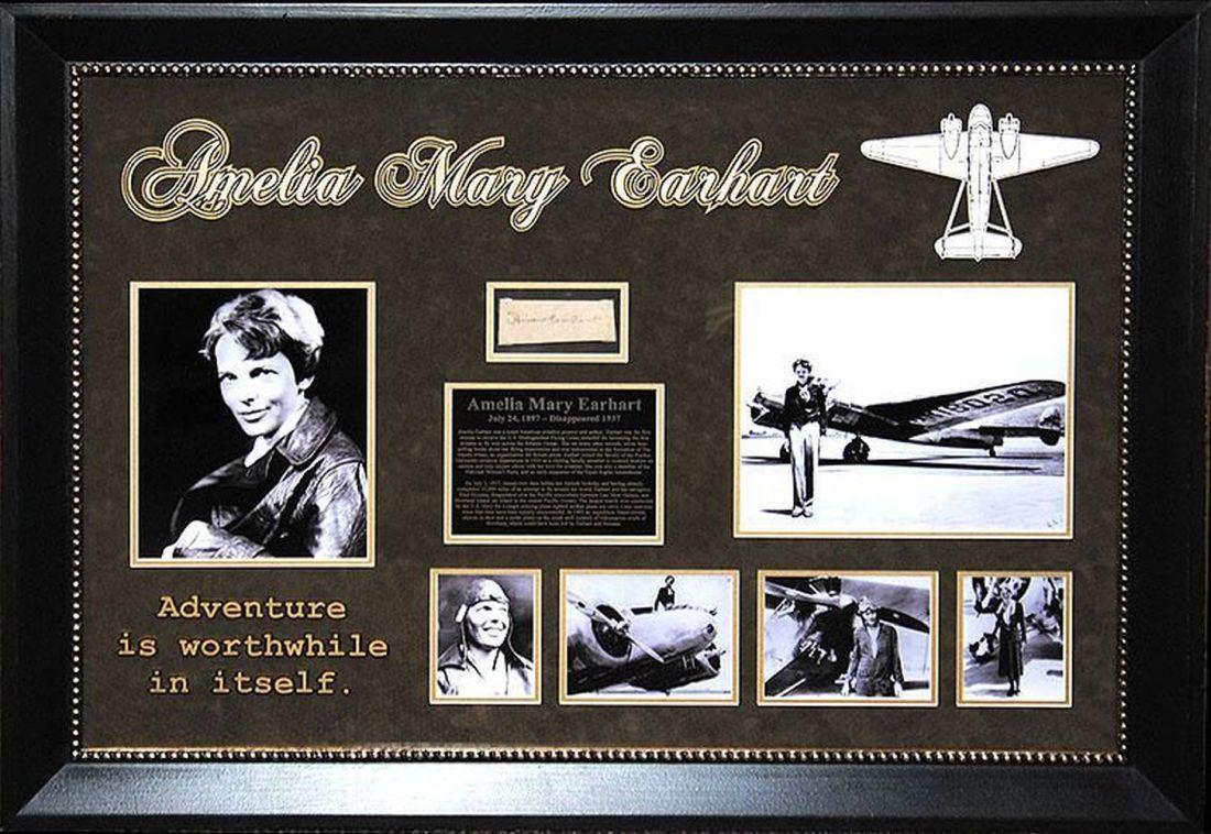Amelia Earhart Framed Signature Collage