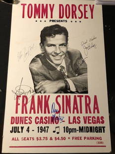 Signed Rat Pack Frank Sinatra Dean Martin Peter Lawford