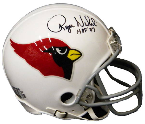 Roger Wehrli Signed Cardinals Throwback Riddell Mini