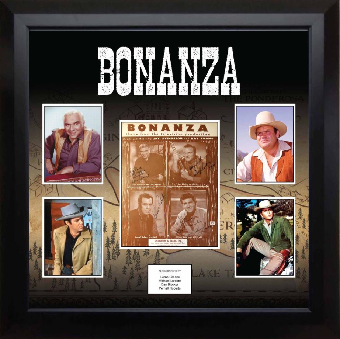 Bonanza Cast Signed & Framed TV Booklet Collage