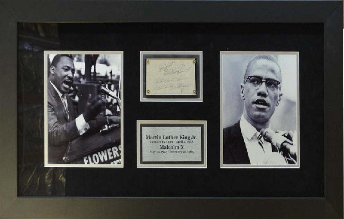 Martin Luther King Jr. & Malcolm X Framed Signature
