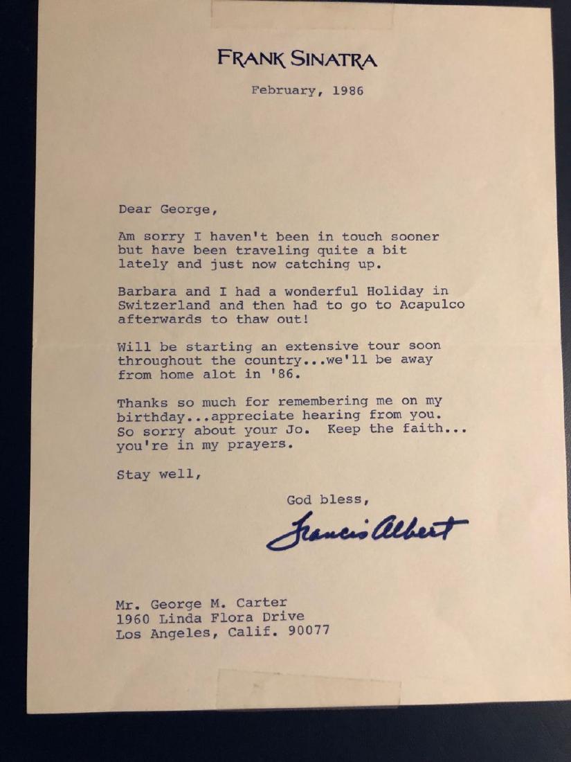 Frank Sinatra Signed 1986 Letter