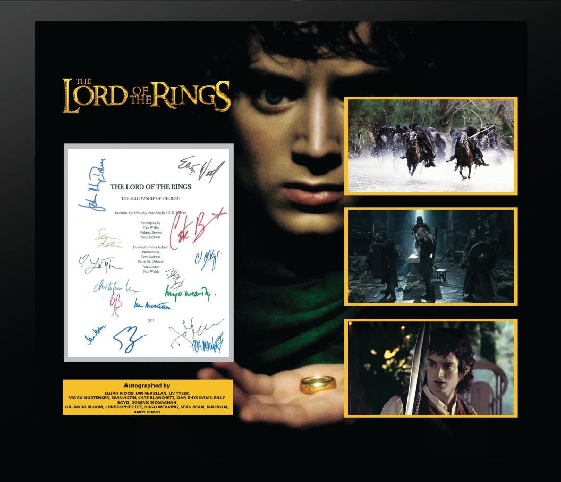 Lord of the Rings Fellowship of the Ring Signed Script