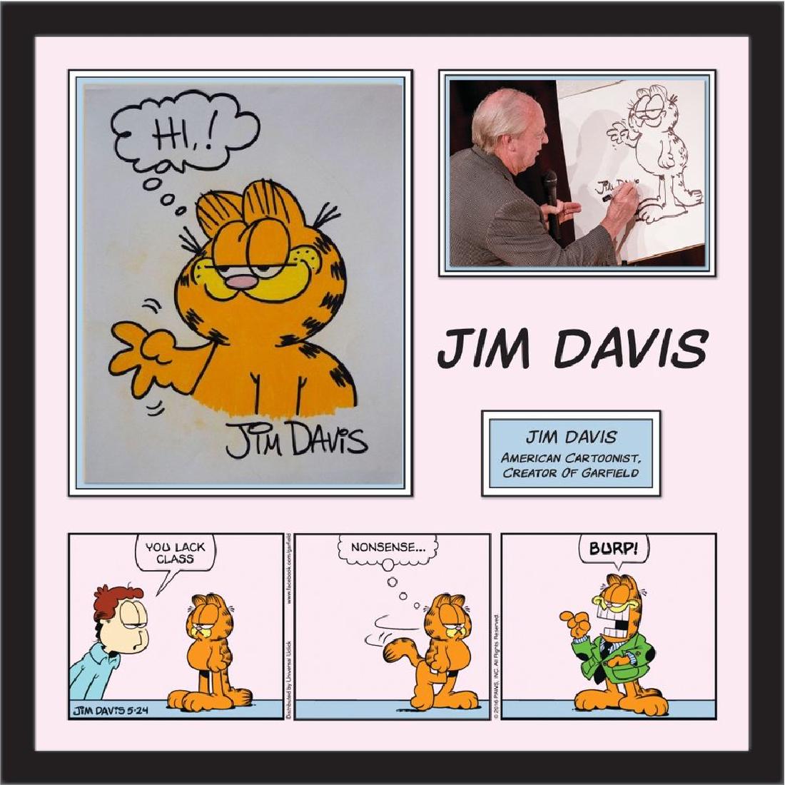 Jim Davis' Hand Drawn Framed Garfield Sketch