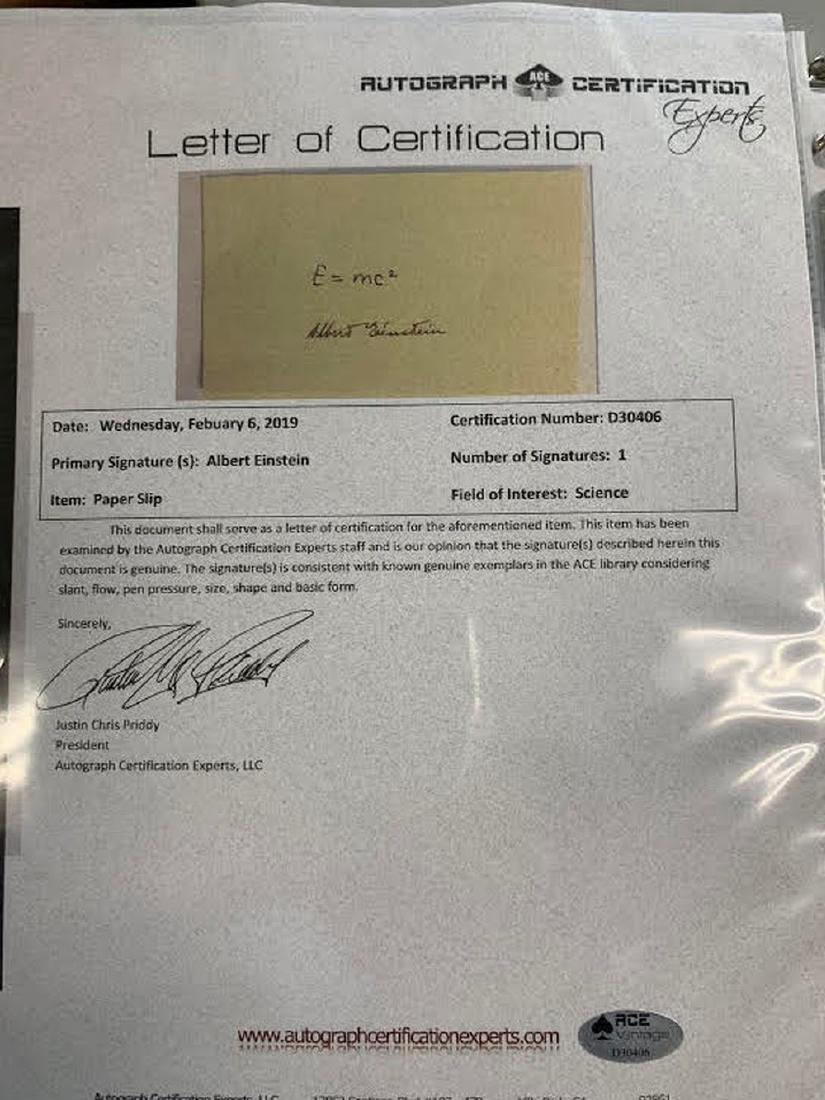 Albert Einstein Signature And Equation