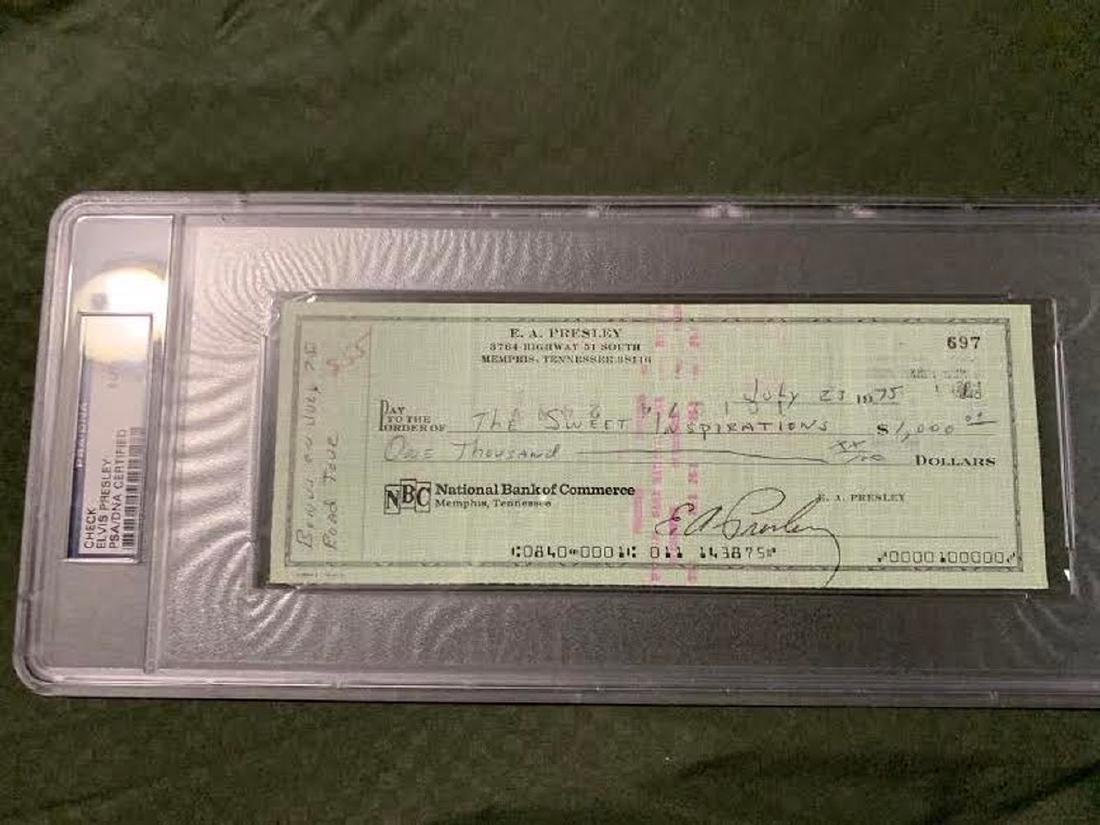 PSA Elvis Presley Signed Check