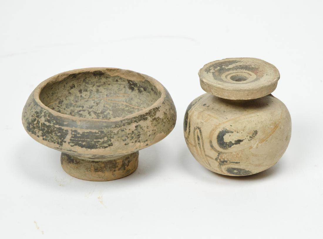 Ancient Pottery Inkwell and Cup