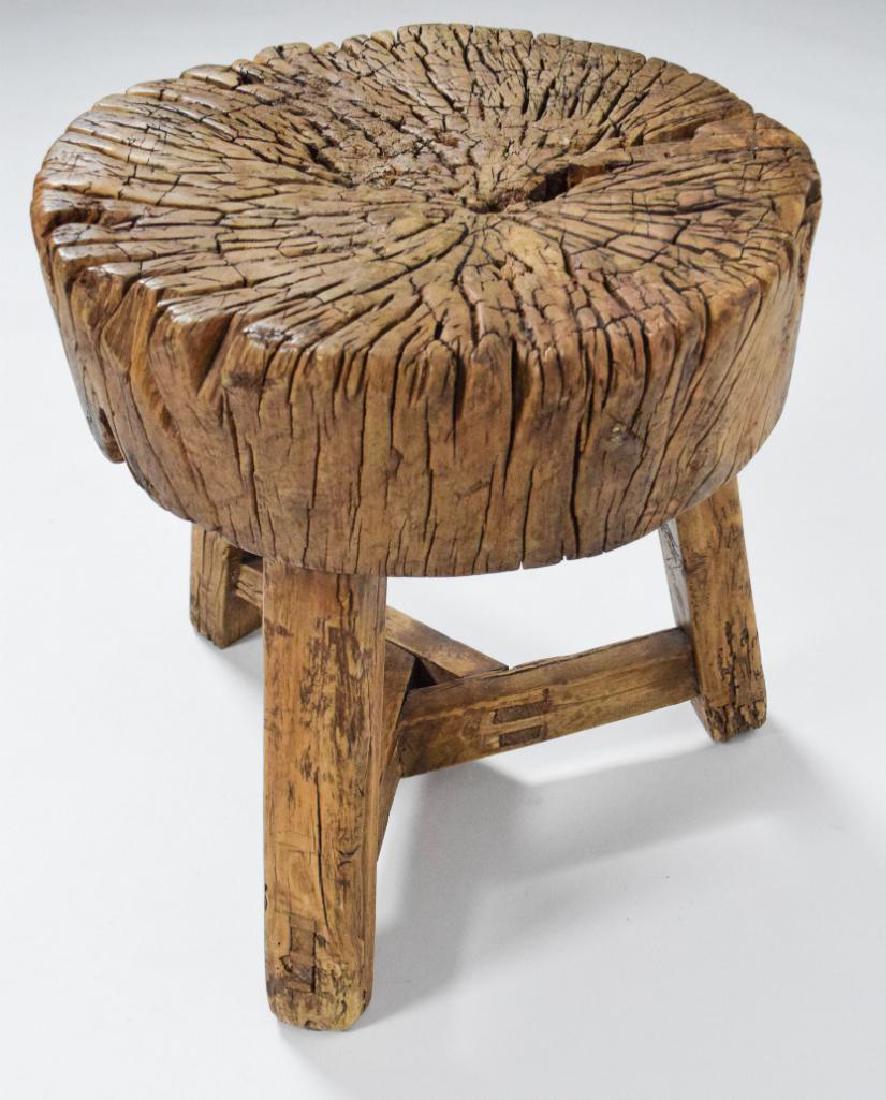 African Stool of Weathered Tree Stump