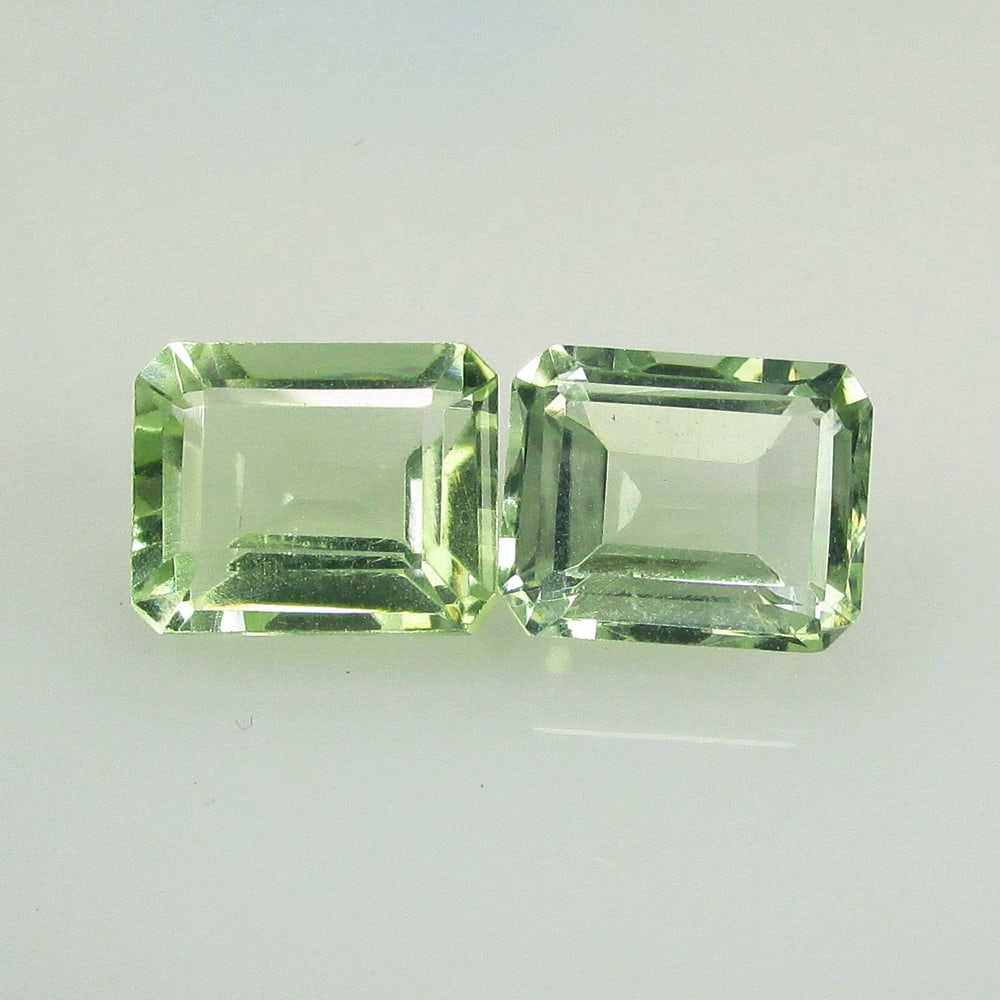7.11 Ct Natural Green Amethyst Pair Loose Stones Auction