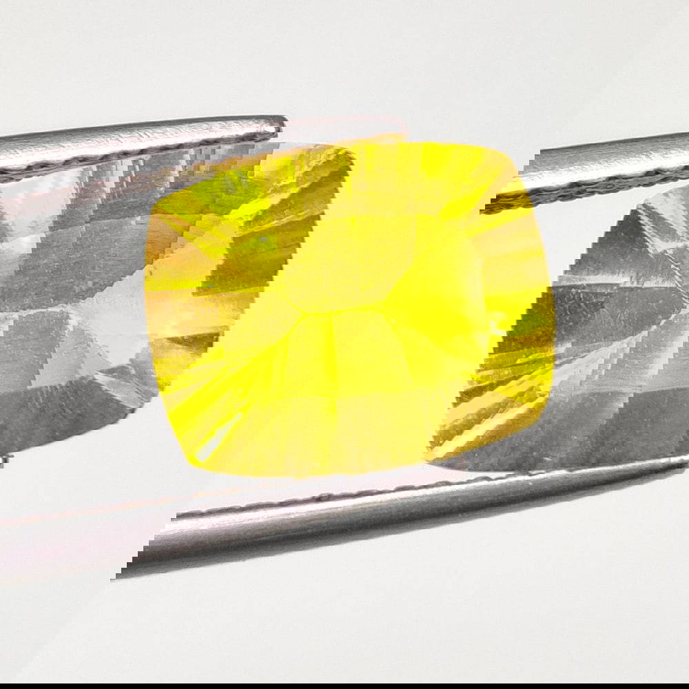 3.34 Ct Natural Yellow Flourite Cushion Cut Auction