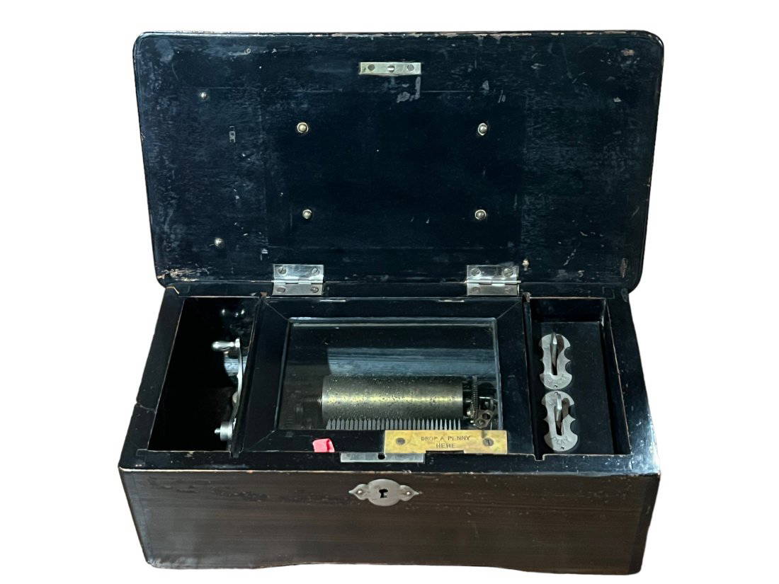 Coin Operated Victorian Cylinder Music Box Auction