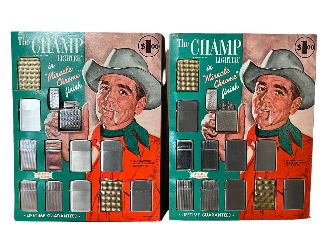 Lot Of 2 The Champ Lighter Never Used Store Displays With Lighters Auction
